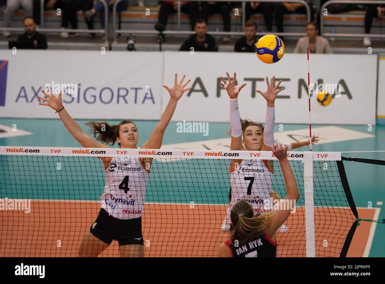 ISTANBUL, TURKEY - MAY 03, 2022: Beyza Arici and Hande Baladin in ...