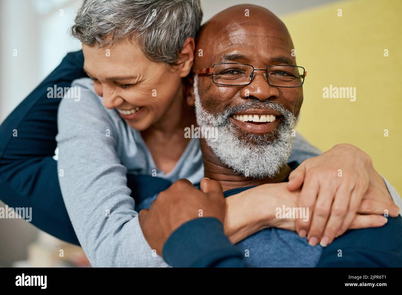 Still laughing and still going strong. a senior married couple ...