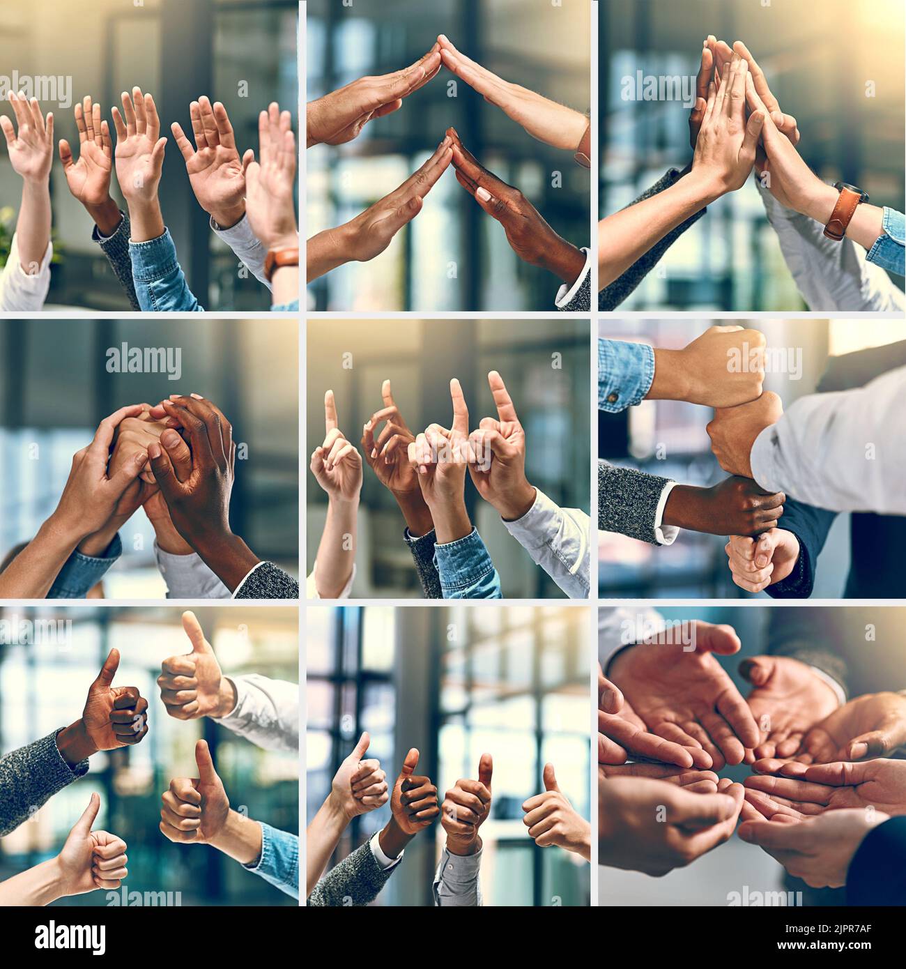 Teamwork brings one closer to success. Composite shot of a group of ...