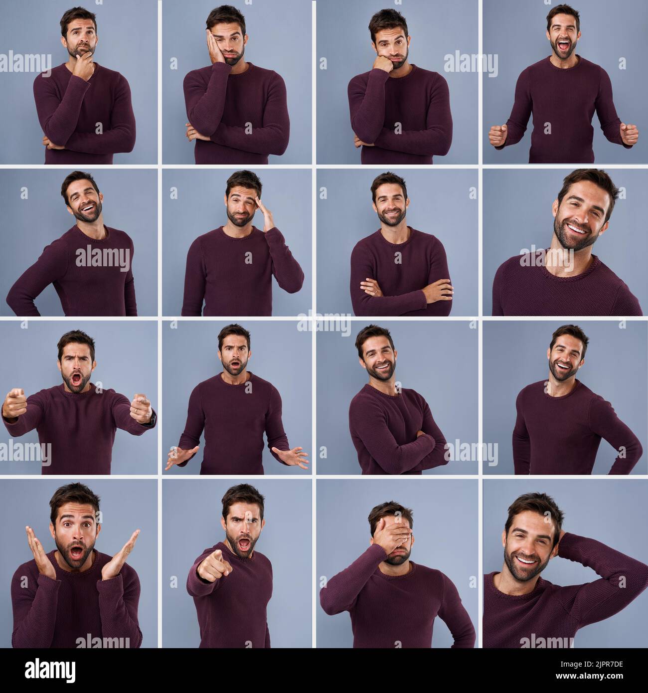 Different moods for different occasions. Composite shot of a young man ...