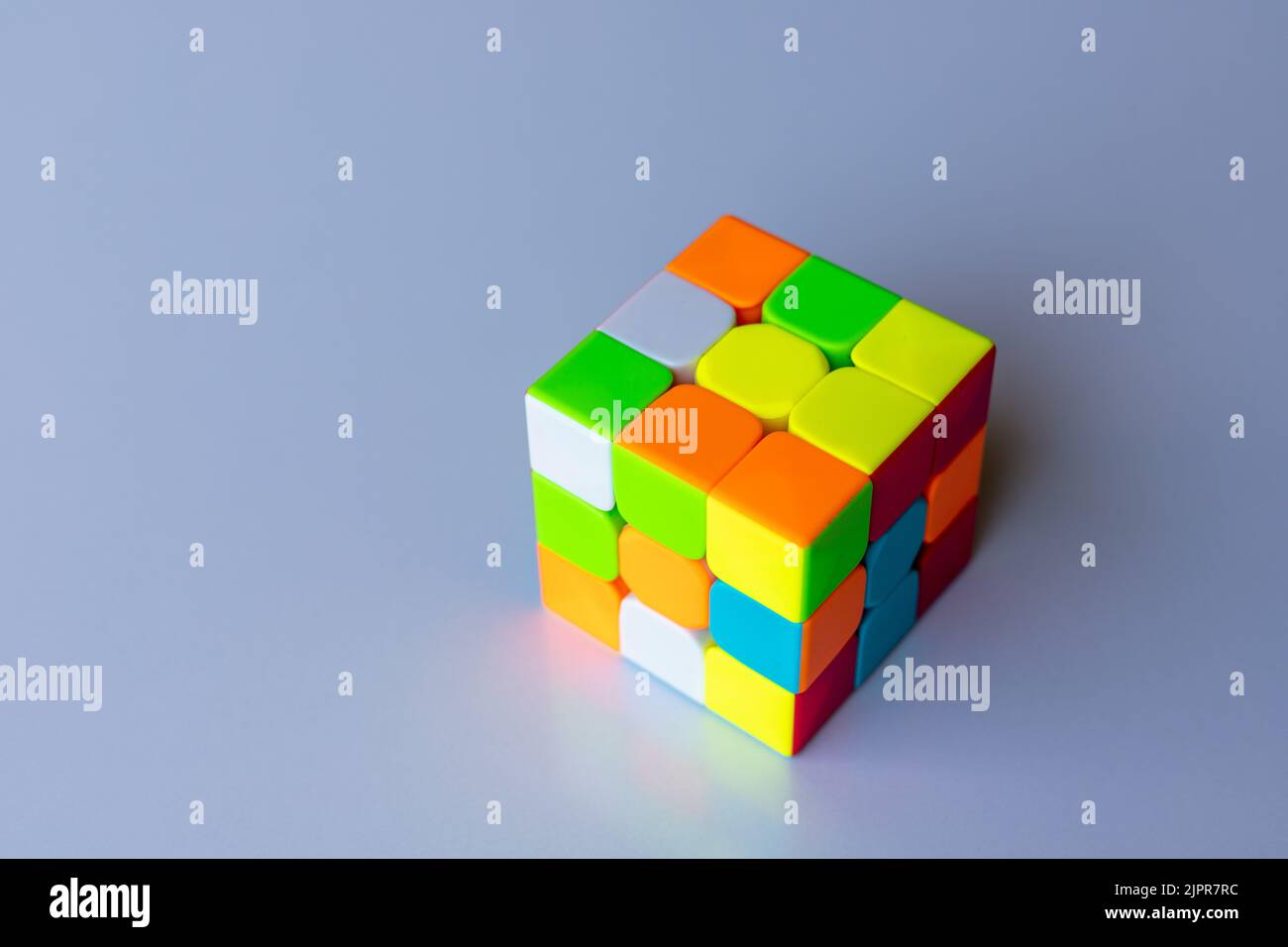 Unsolved rubik magic cube on a white isolated background Stock Photo ...