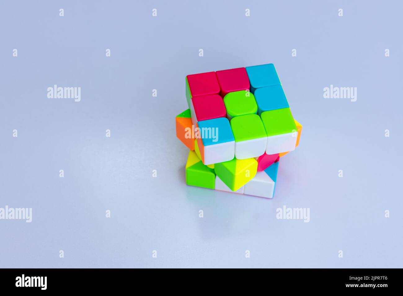 3x3 Rubik's cube on a white isolated background with selective focus Stock Photo - Alamy