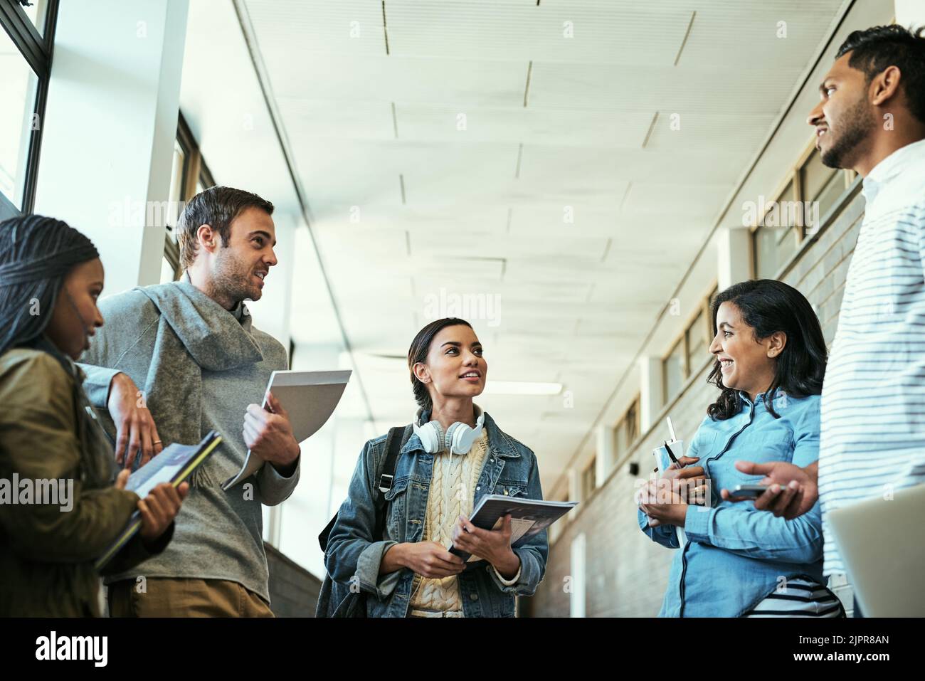 We should organize a study session. Low angle shot of a group of ...