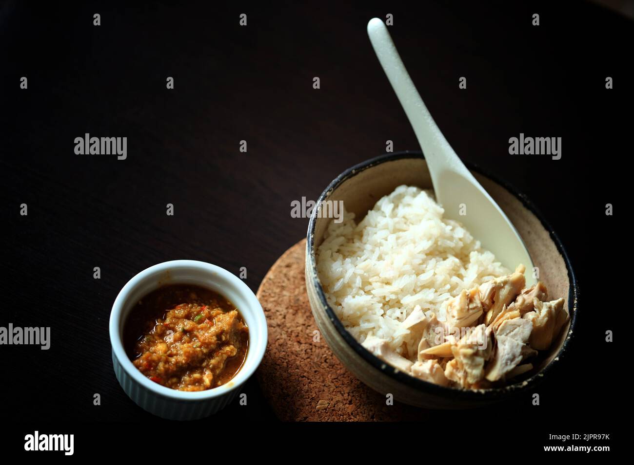 Steam Chicken with Rice . THAI food home made Stock Photo - Alamy
