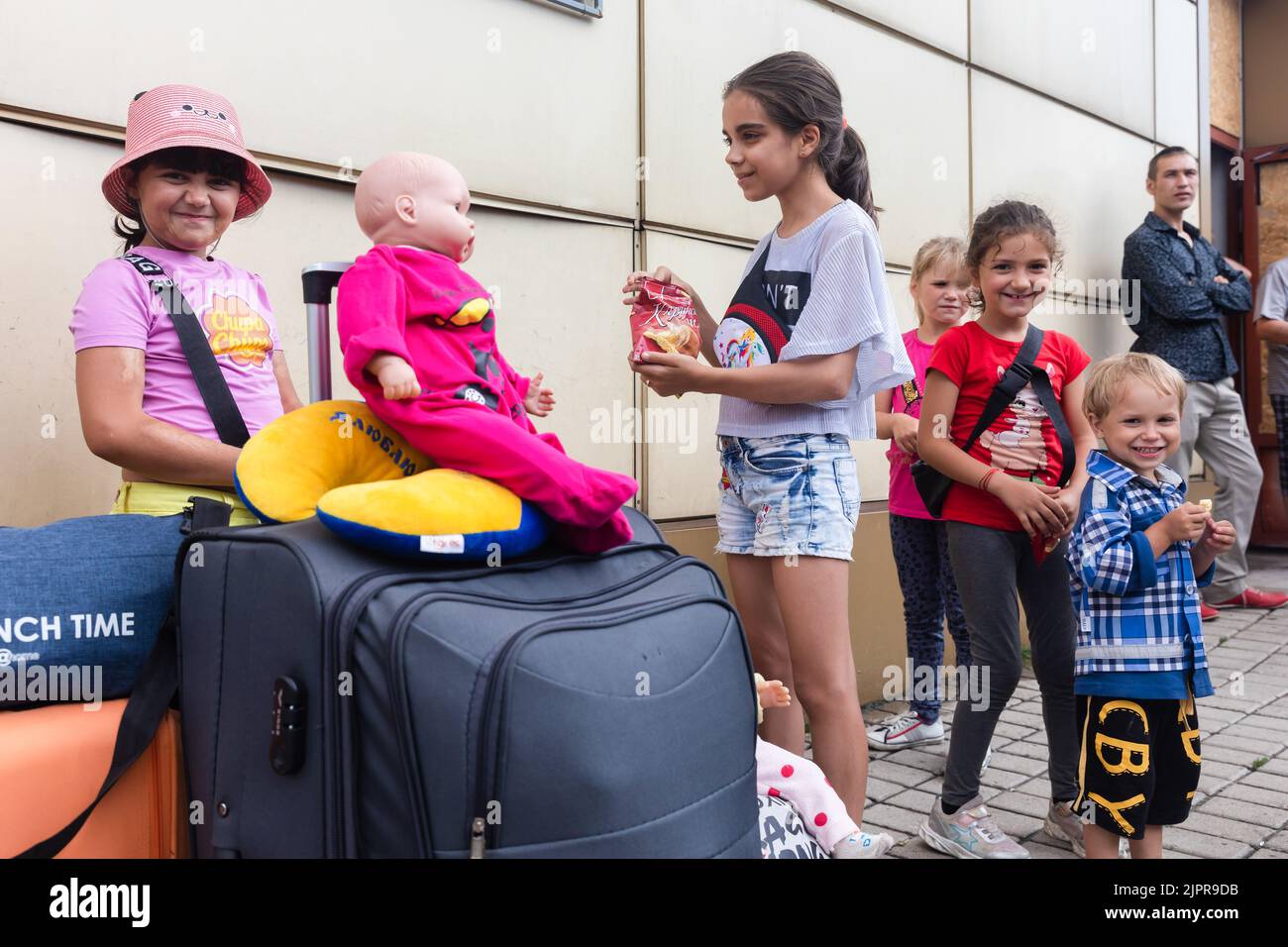 Pokrovsk, Ukraine. 4th Aug, 2022. Gypsy children are having fun on the ...