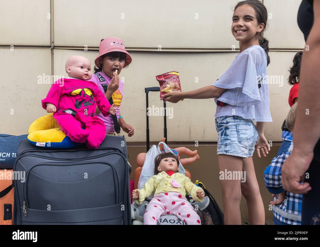 Pokrovsk, Ukraine. 4th Aug, 2022. Gypsy children are having fun on the ...