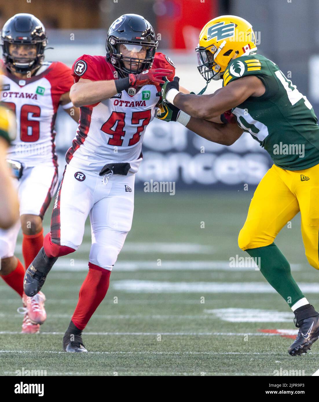 Ottawa, Canada. 19 Aug 2022. o47o47 in the Edmonton Elks at Ottawa ...