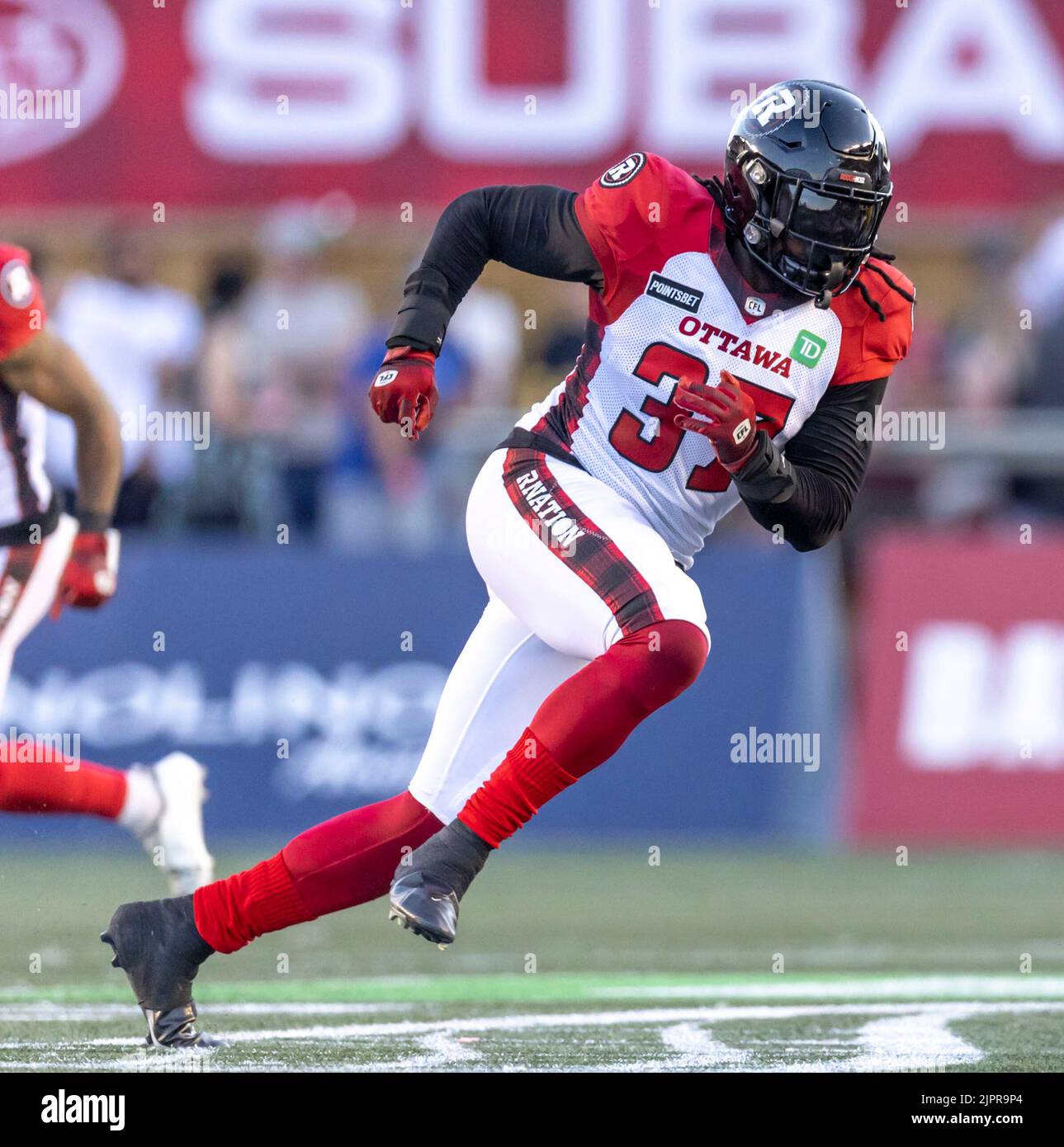 Ottawa, Canada. 19 Aug 2022. o37 in the Edmonton Elks at Ottawa ...