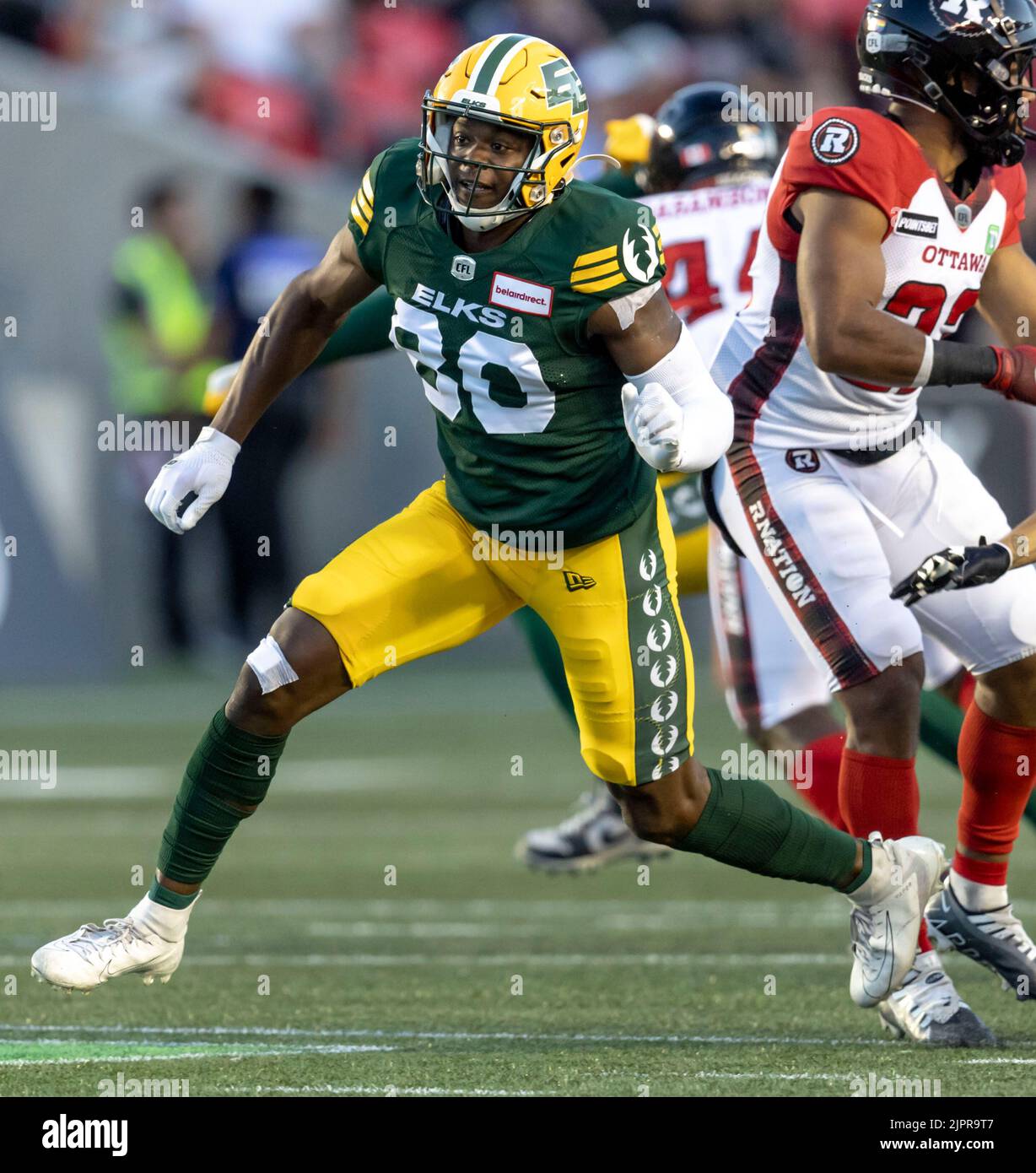 Ottawa, Canada. 19 Aug 2022. Michael Walker (80) of the Edmonton Elks ...