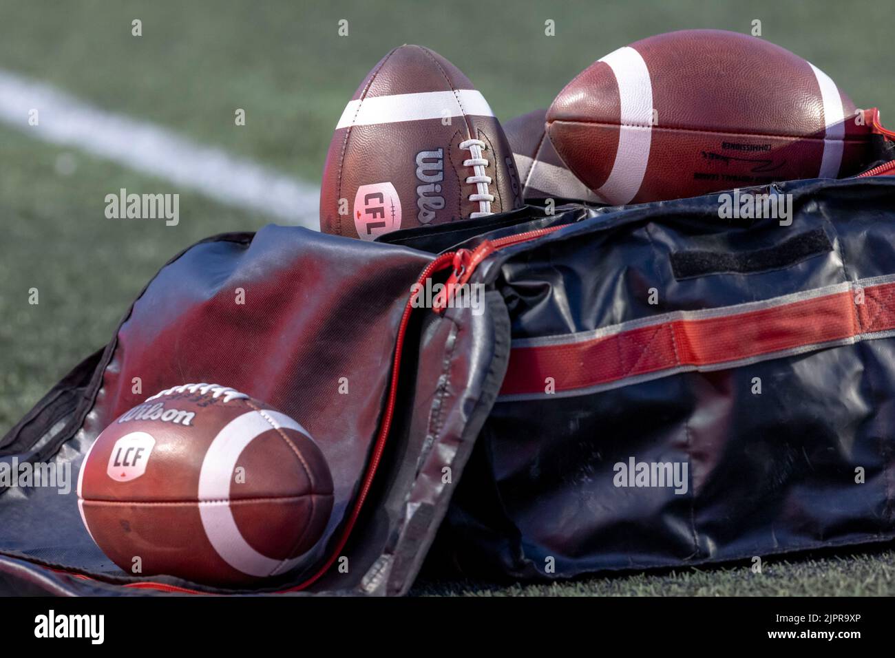Ottawa, Canada. 19 Aug 2022. game balls in the Edmonton Elks at Ottawa ...