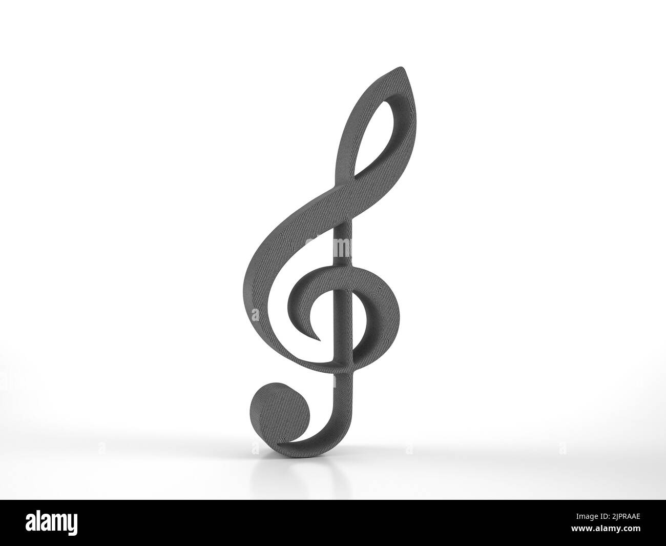 Knitted music note symbol on a white background. 3d illustration Stock ...