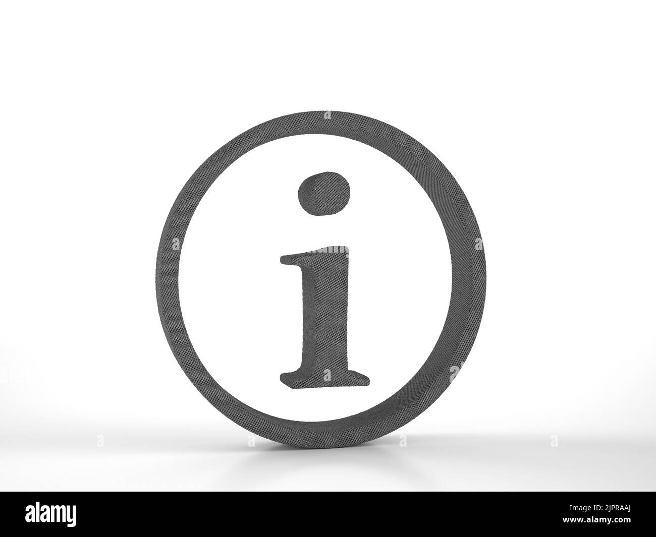 Knitted info symbol on a white background. 3d illustration Stock Photo ...