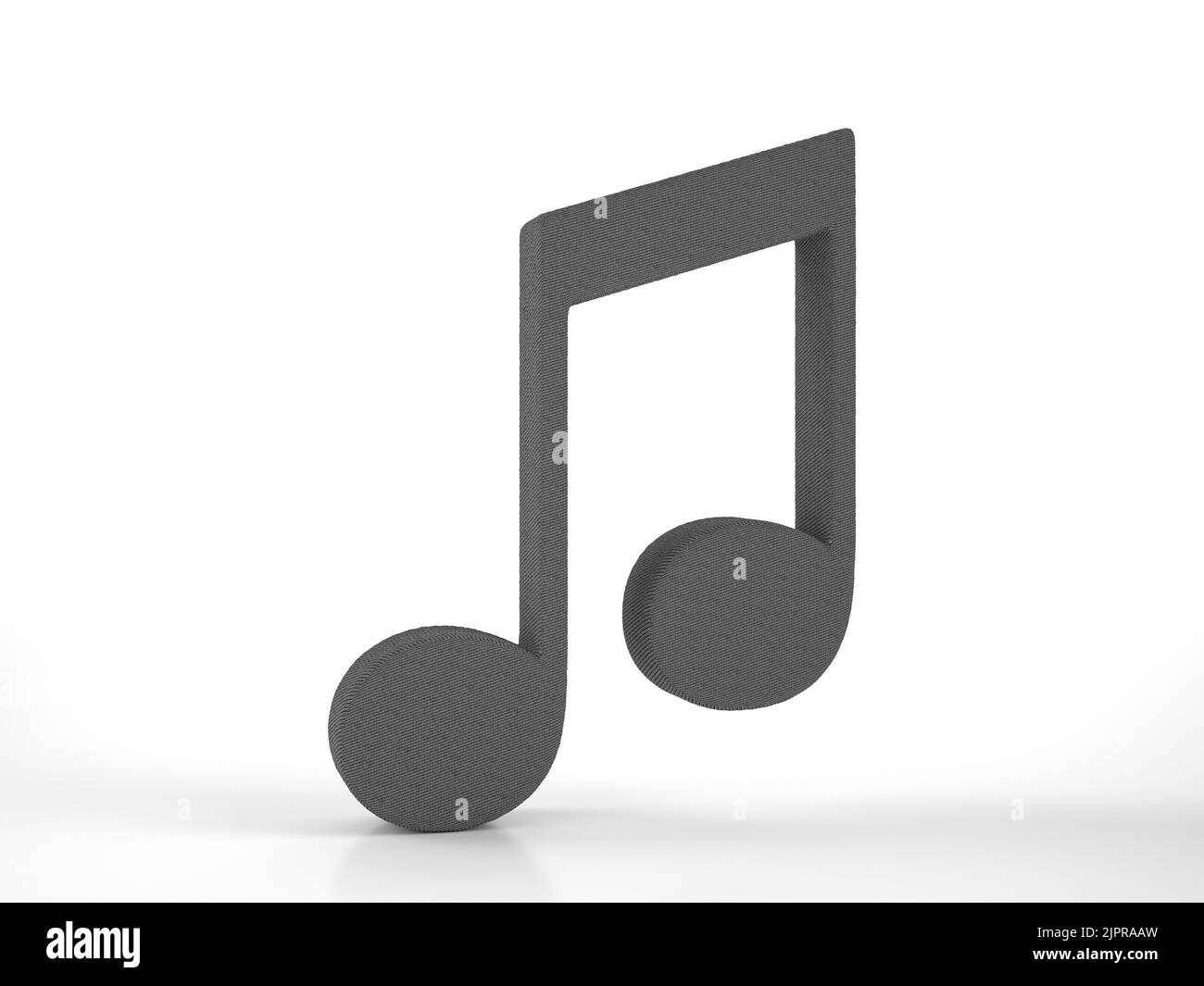 Knitted music note symbol on a white background. 3d illustration Stock ...