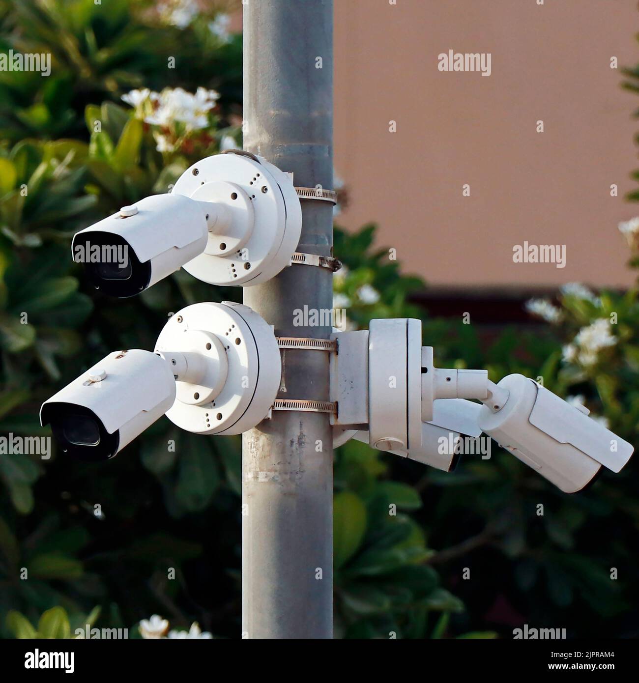 cctv camera operating system fixed on a public place Stock Photo - Alamy