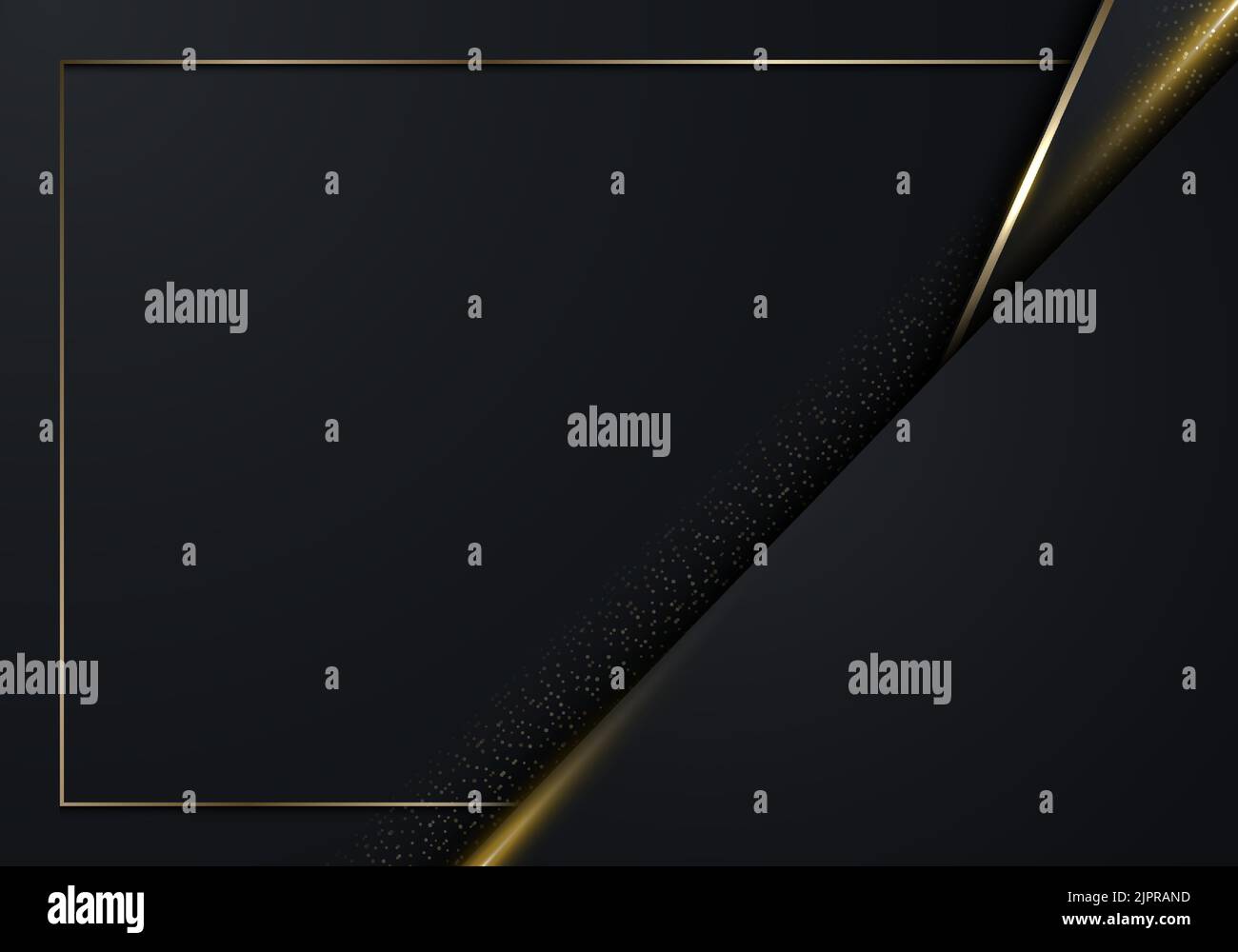 3D modern luxury banner template design black stripes and golden ...