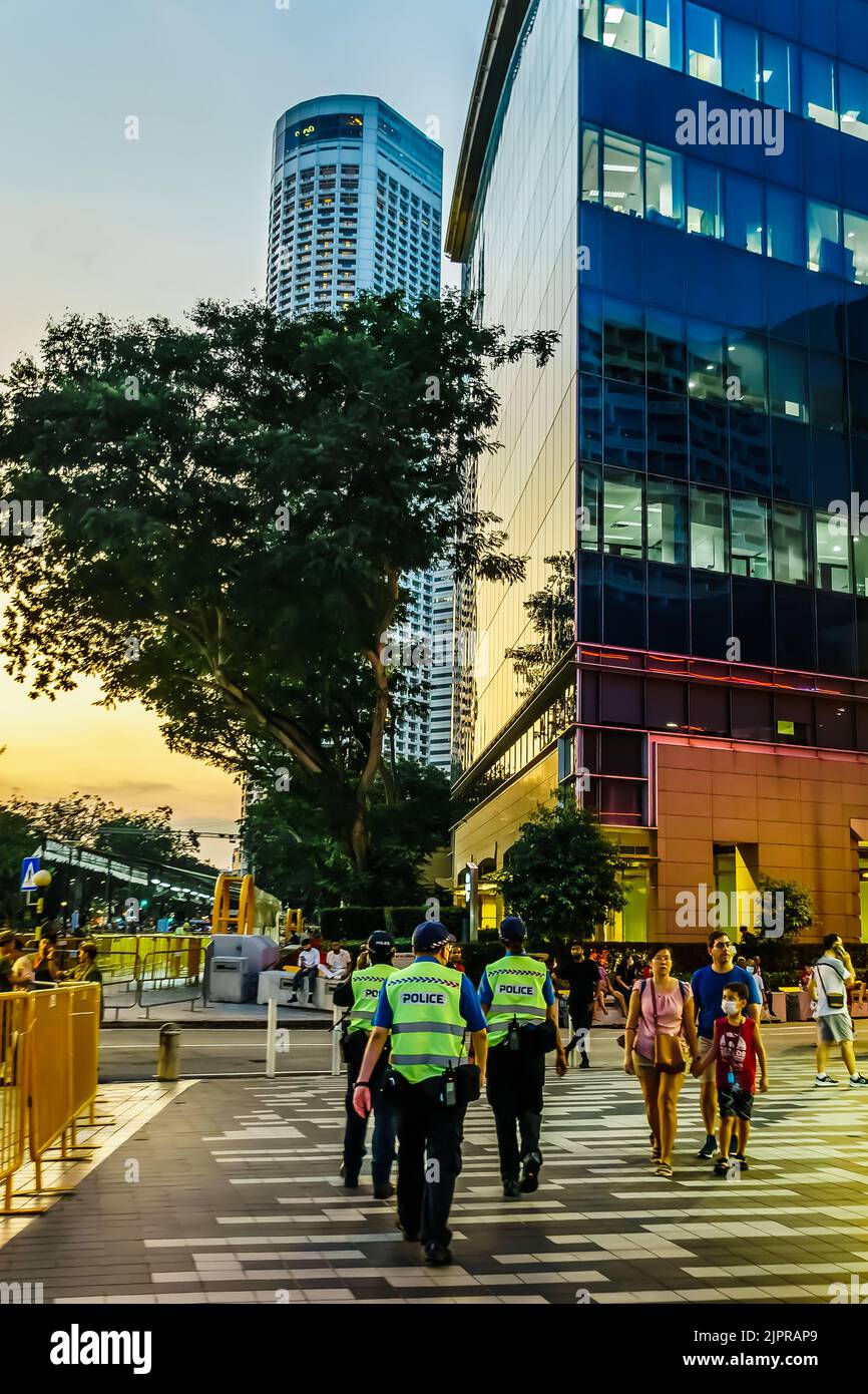 Police patrolling during National Day Parade (NDP) at Marina Bay ...