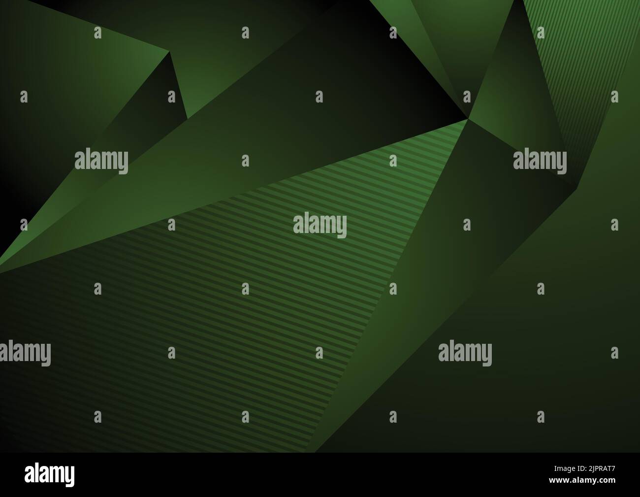 Dark green abstract concept polygonal tech background. Vector digital ...