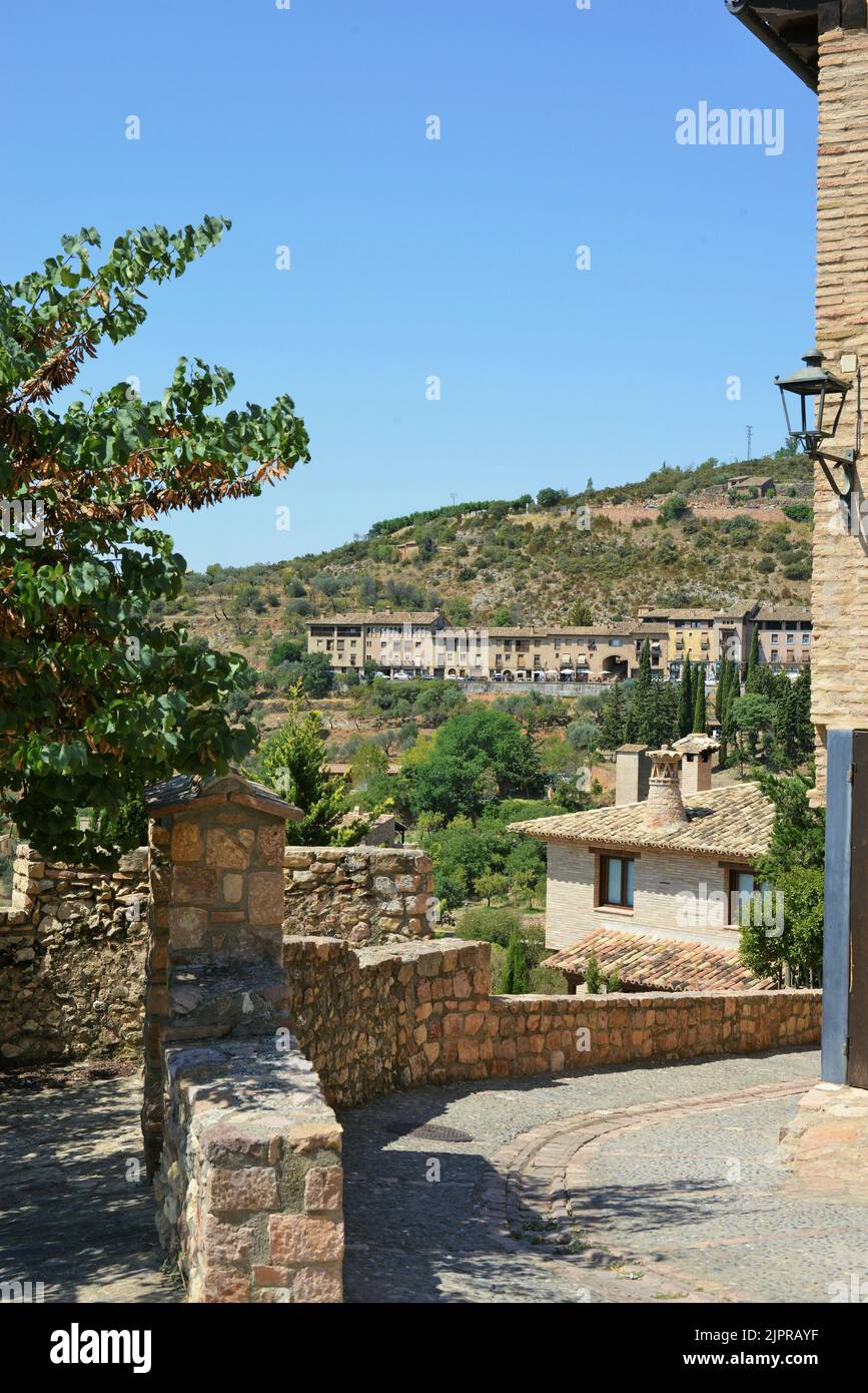 Historic center of Alquézar located in the province of Huesca, Aragón ...