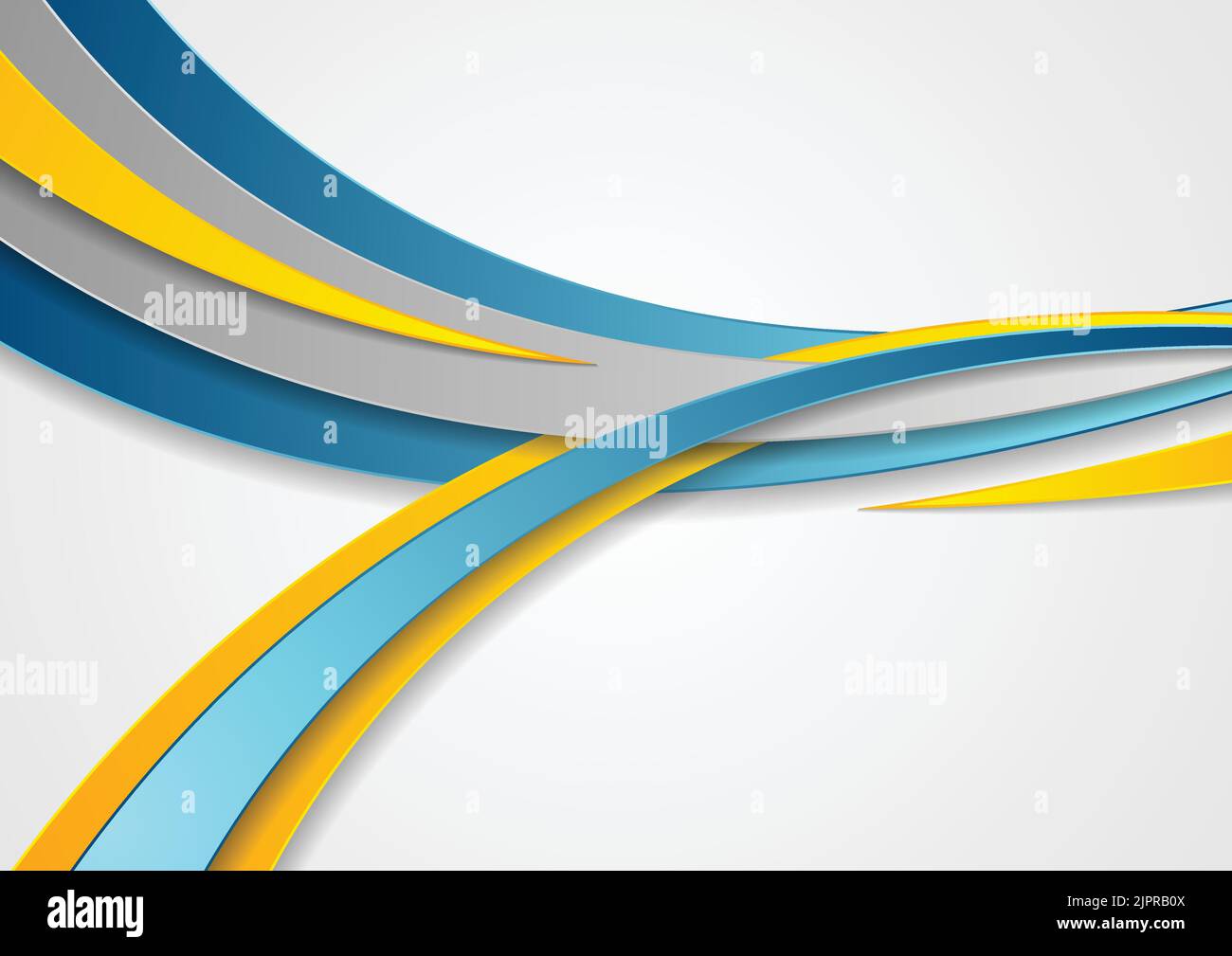 Blue and yellow abstract corporate waves background. Modern vector ...