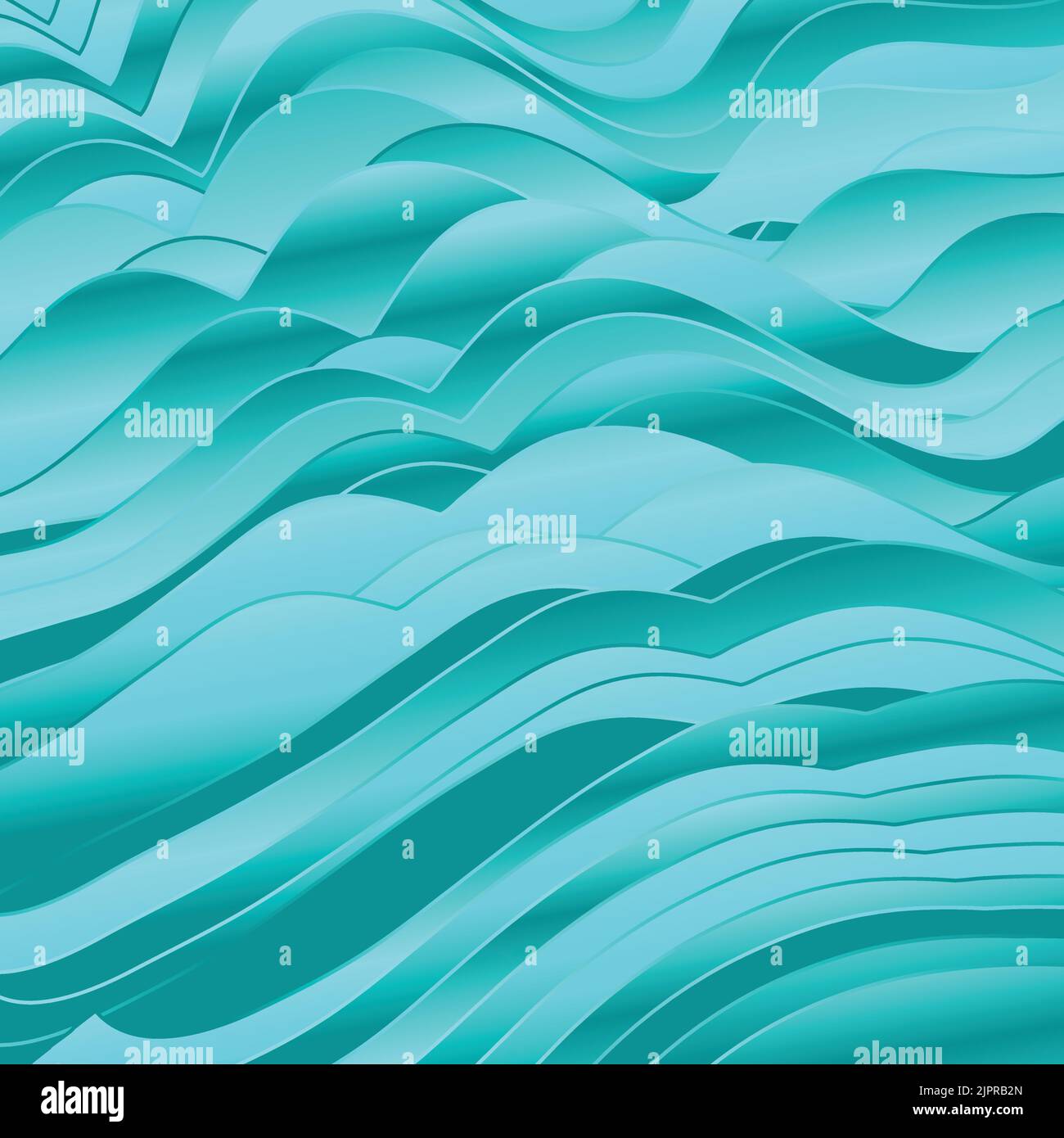 Bright turquoise abstract wavy pattern background. Vector design Stock ...