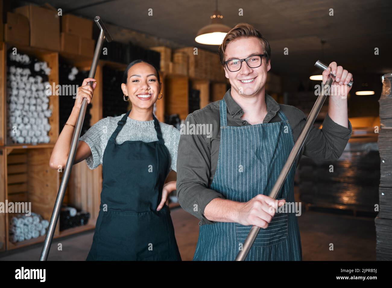 Positive female winery worker hi-res stock photography and images - Alamy