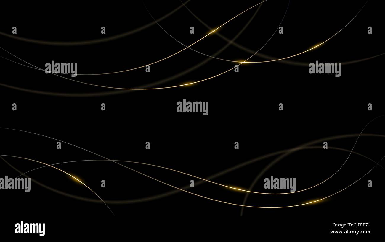 Modern luxury golden wave lines on black background. Vector illustration Stock Vector Image ...