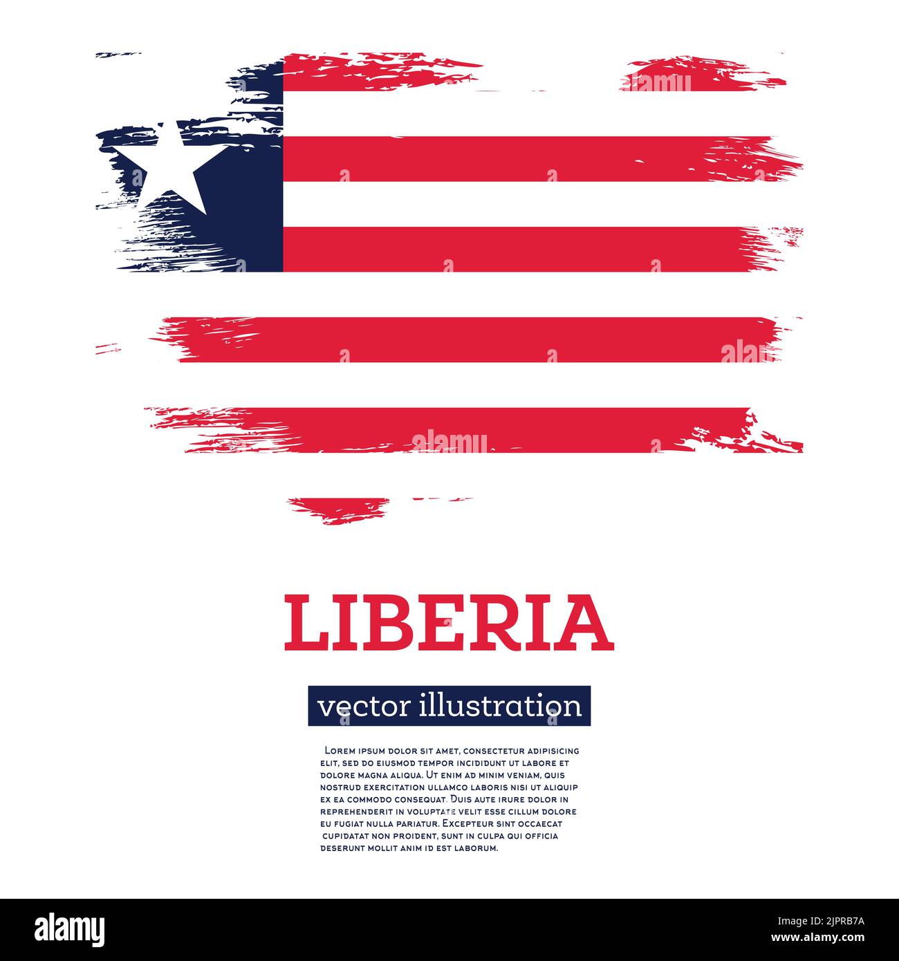 Liberia Flag with Brush Strokes. Vector Illustration. Independence Day ...