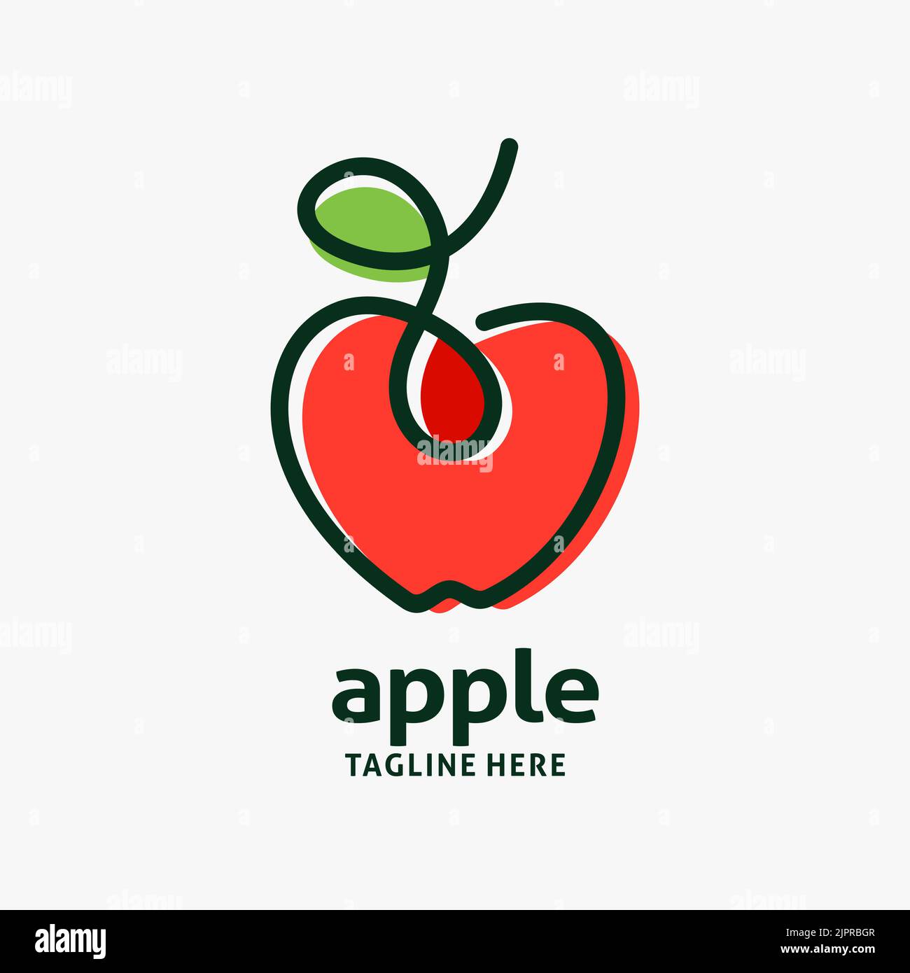 Apple fruit logo line design Stock Vector Image & Art - Alamy