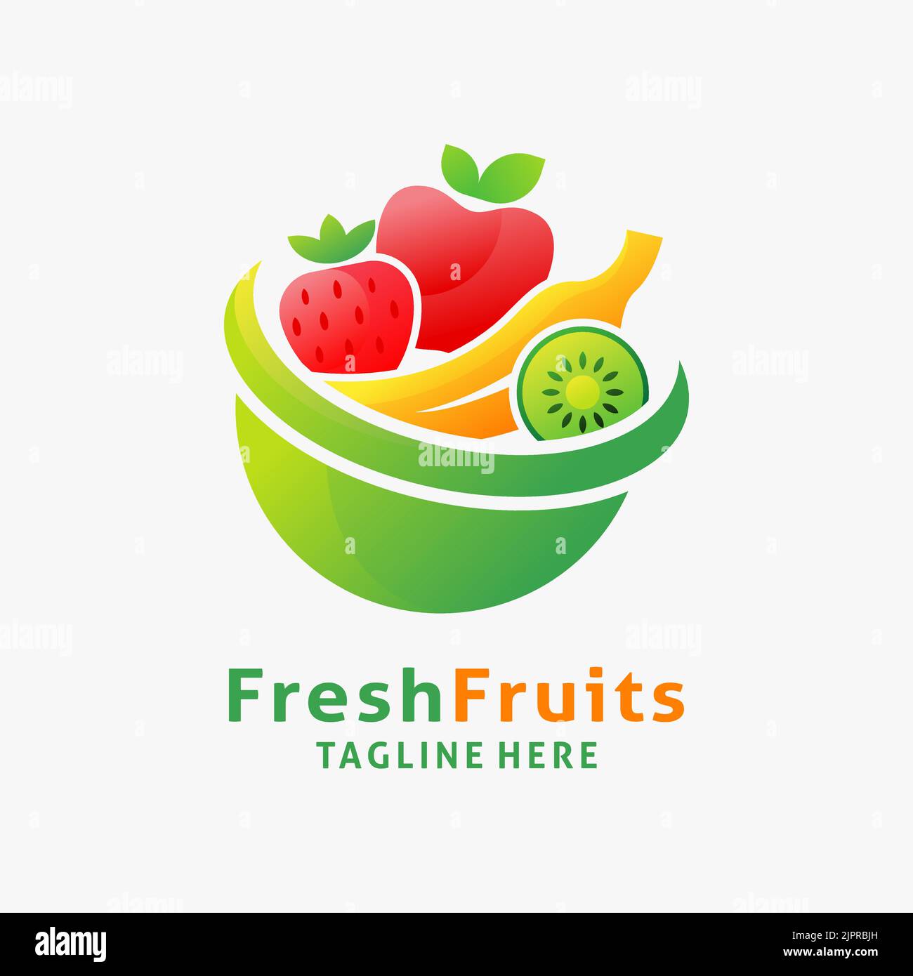 Fresh fruits logo design Stock Vector Image & Art - Alamy