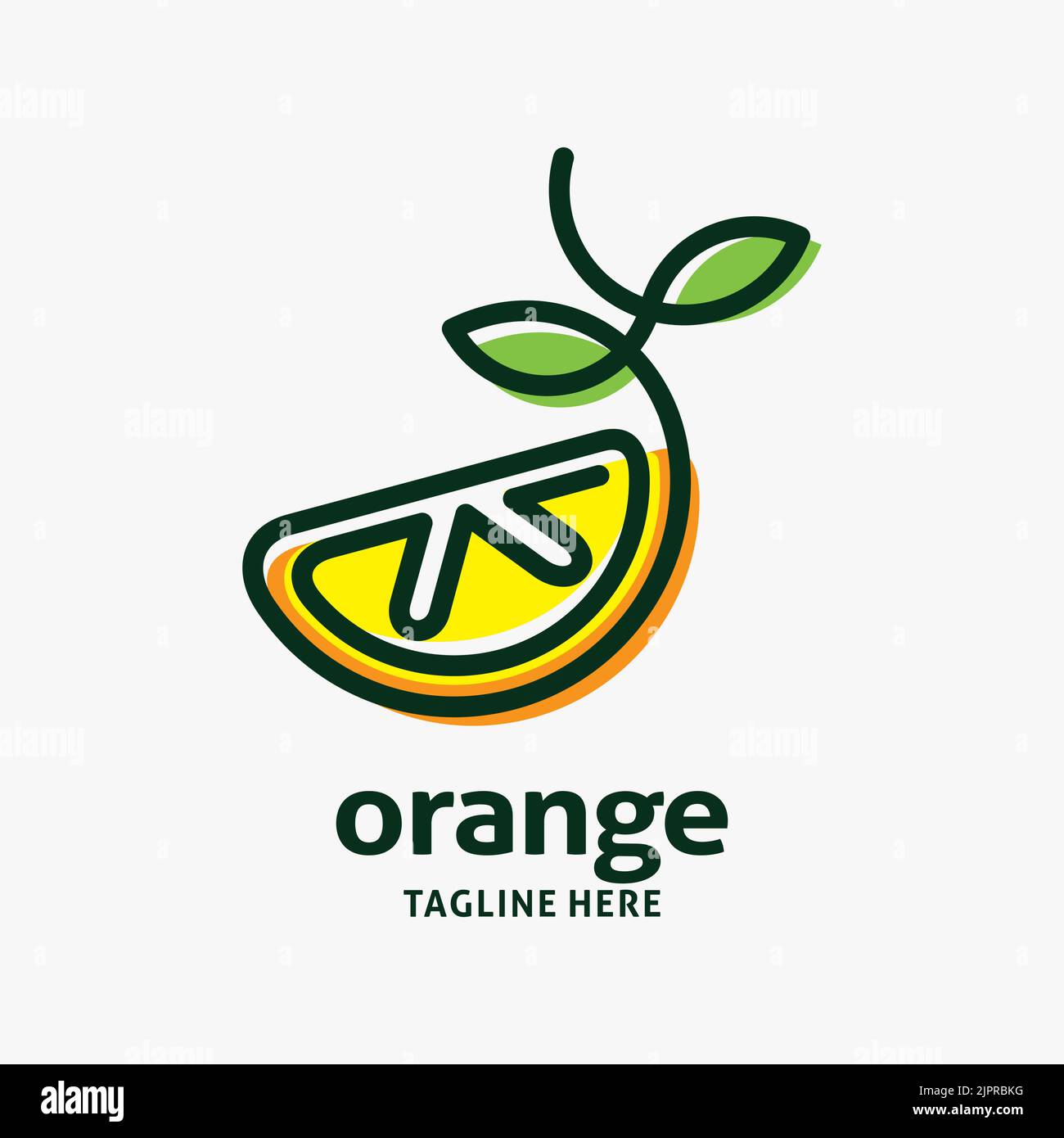 Slice orange cut line Stock Vector Images - Alamy