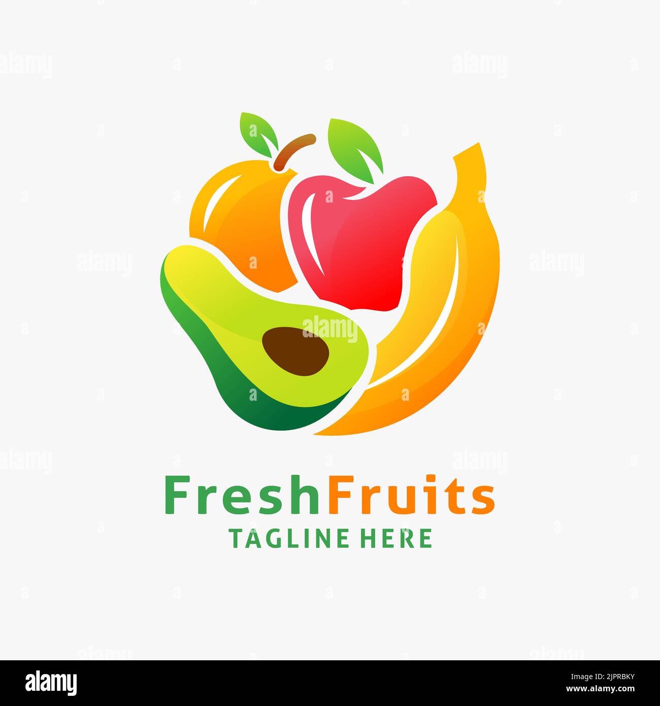 Fresh fruits logo design Stock Vector Image & Art - Alamy