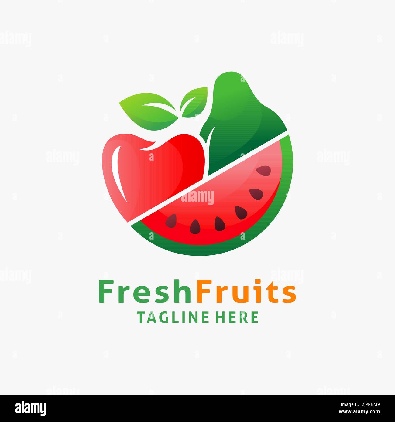Fresh fruits logo design Stock Vector Image & Art - Alamy