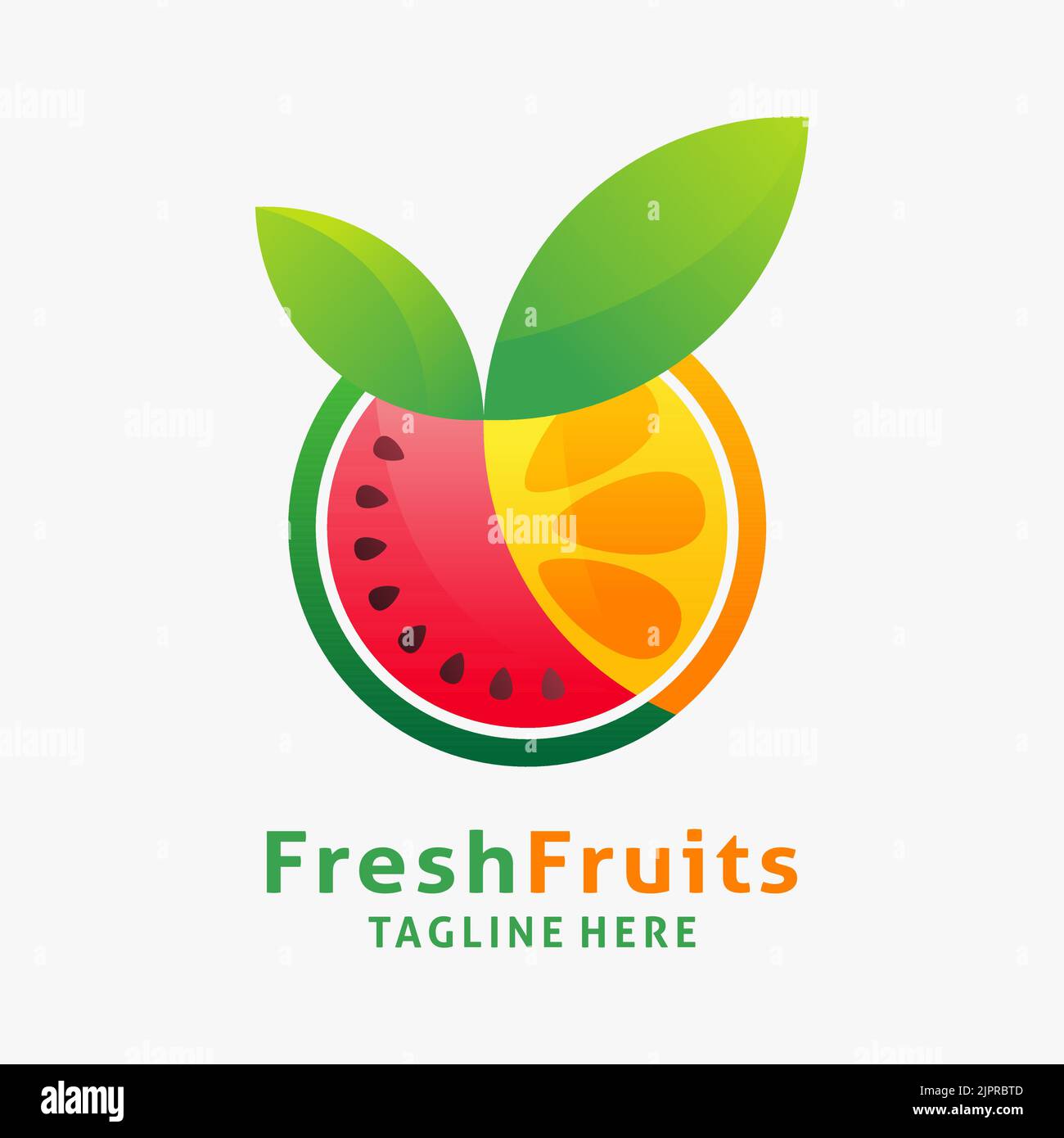 Fresh fruits logo design Stock Vector Image & Art - Alamy