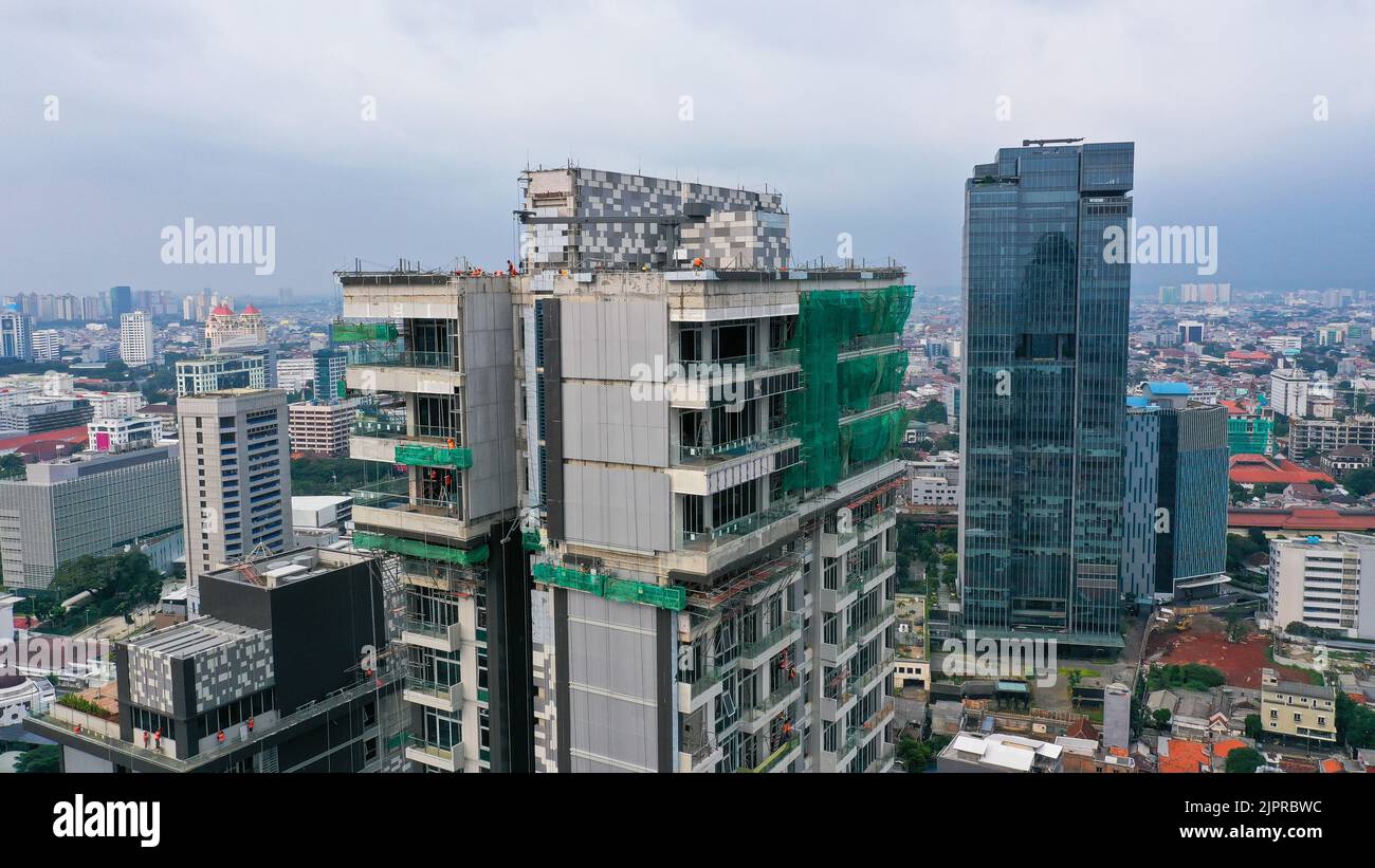 high-rise apartment building in Jakarta city. View from above Stock ...