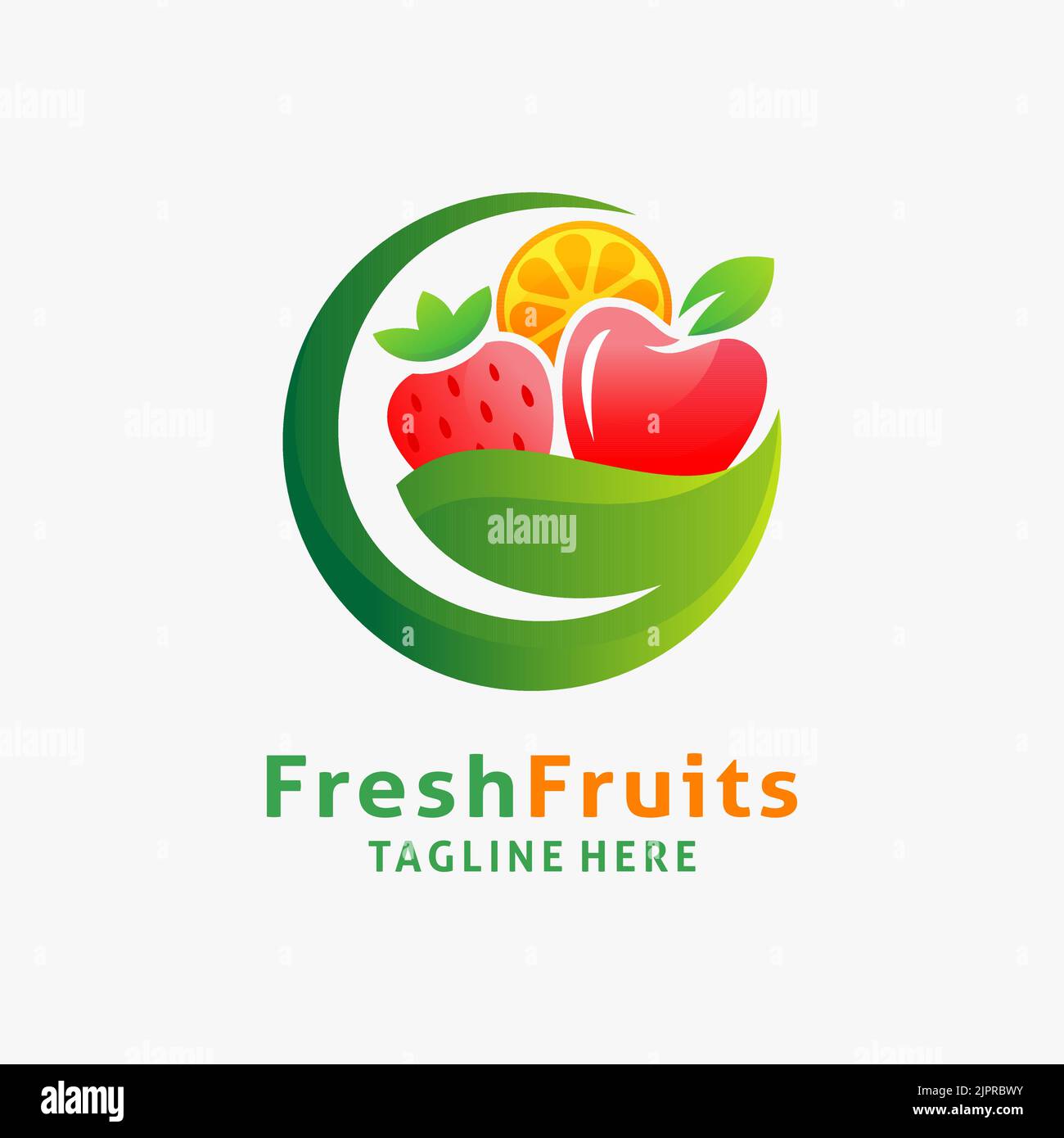 Fresh fruits logo design Stock Vector Image & Art - Alamy