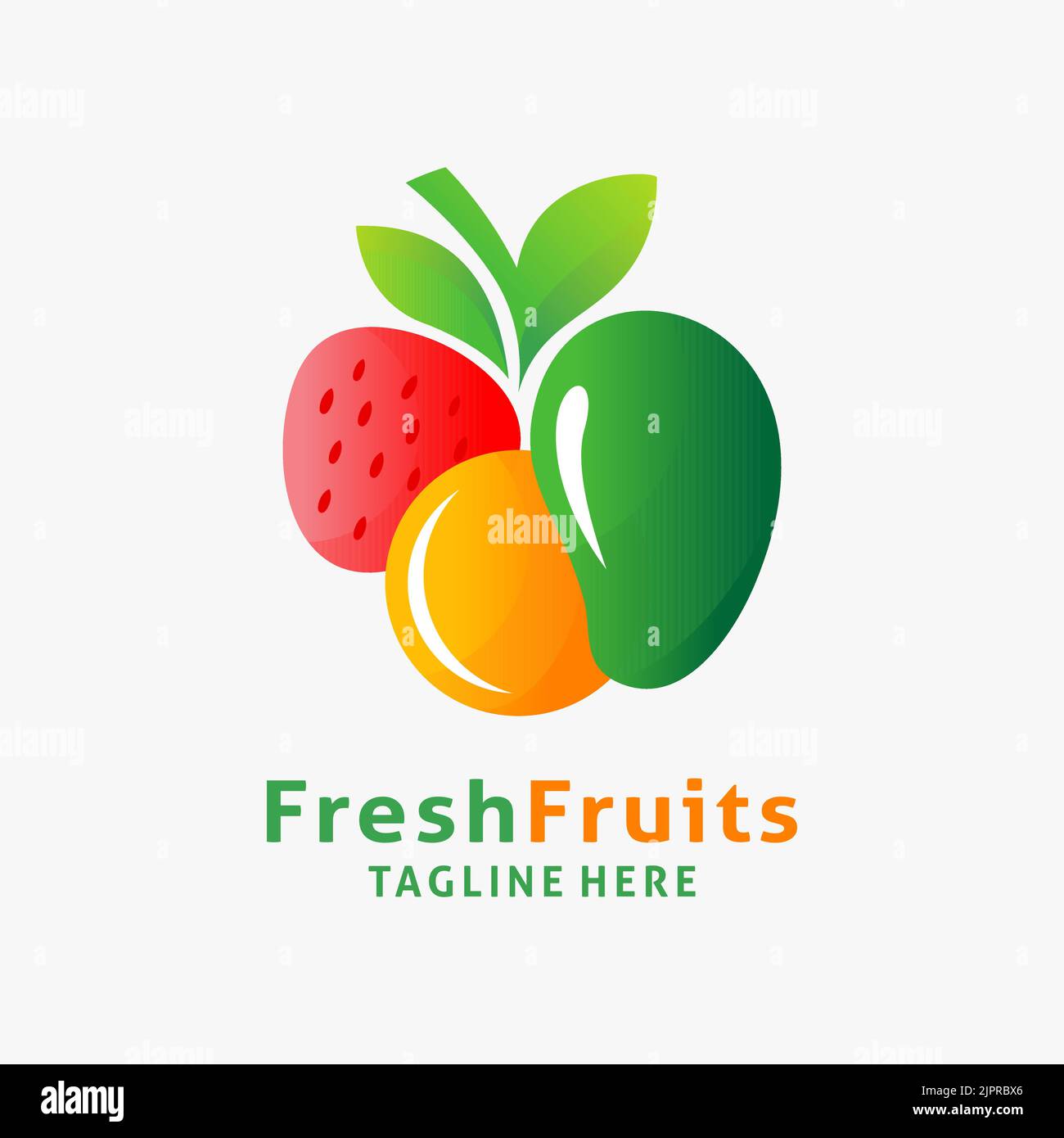 Fresh fruits logo design Stock Vector Image & Art - Alamy