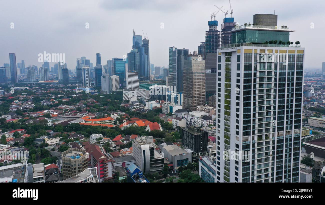 high-rise apartment building in Jakarta city. View from above Stock ...