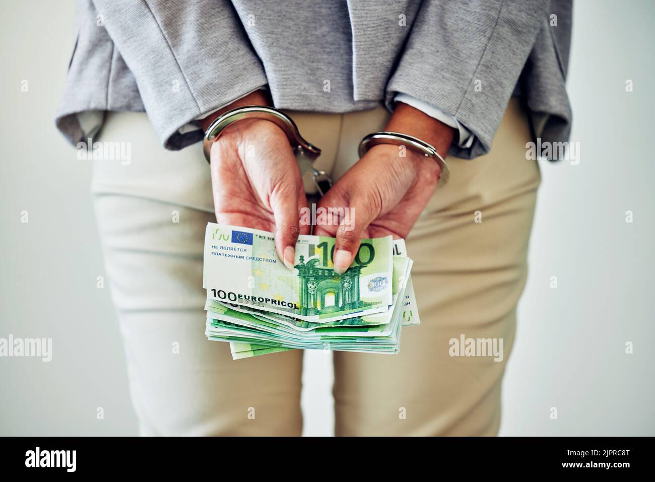 Corporate fraud, stealing or money laundering deal of a business woman ...