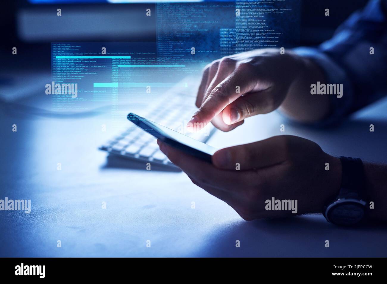 Its possible to code on any device. an unrecognizable male programmer at work Stock Photo - Alamy