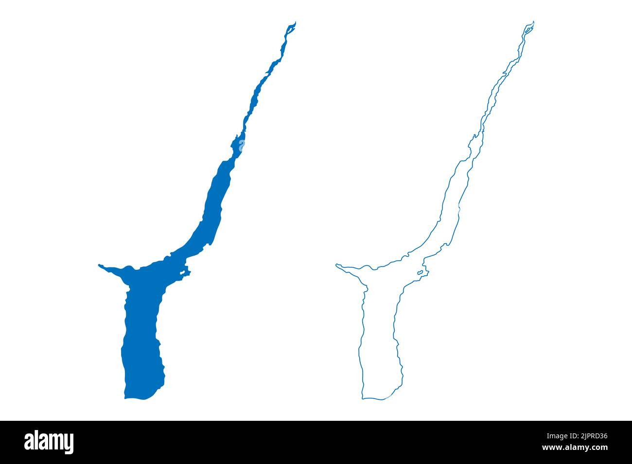 Lake Hawea (New Zealand, Oceania, South Island) map vector illustration ...
