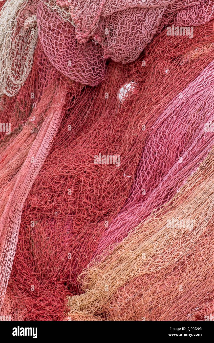 Red fishing nets, Essaouira, Morocco Stock Photo - Alamy