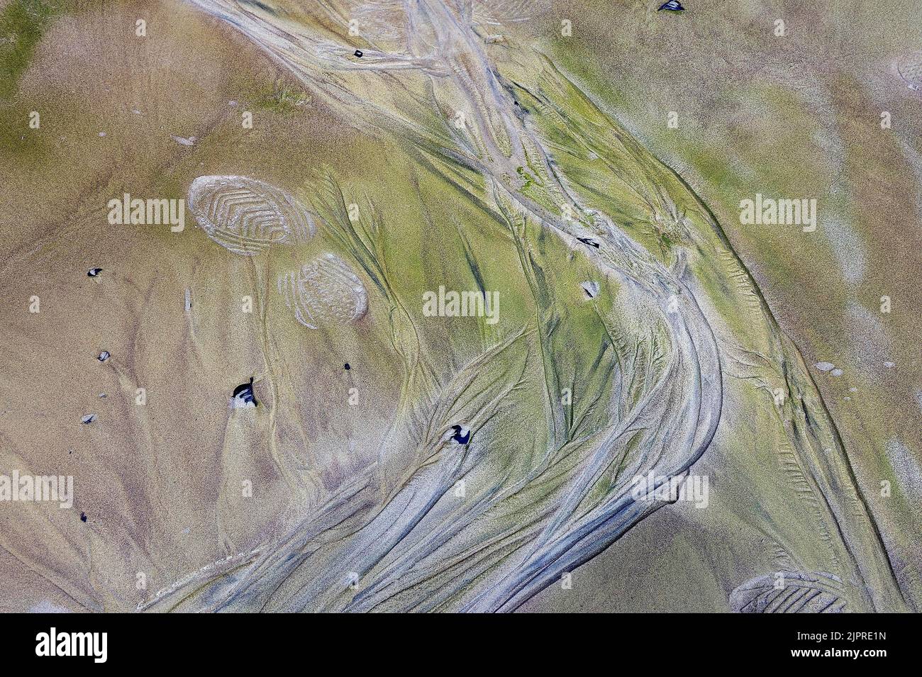 Coloured sand with patterns, Cocos Island, UNESCO World Heritage Site ...