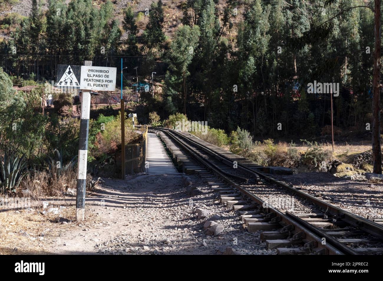 Railway bridge, Cusco-Machu Picchu line, near Ancopacha, Peru Stock ...