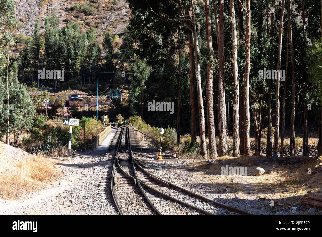 Railway bridge, Cusco-Machu Picchu line, near Ancopacha, Peru Stock ...