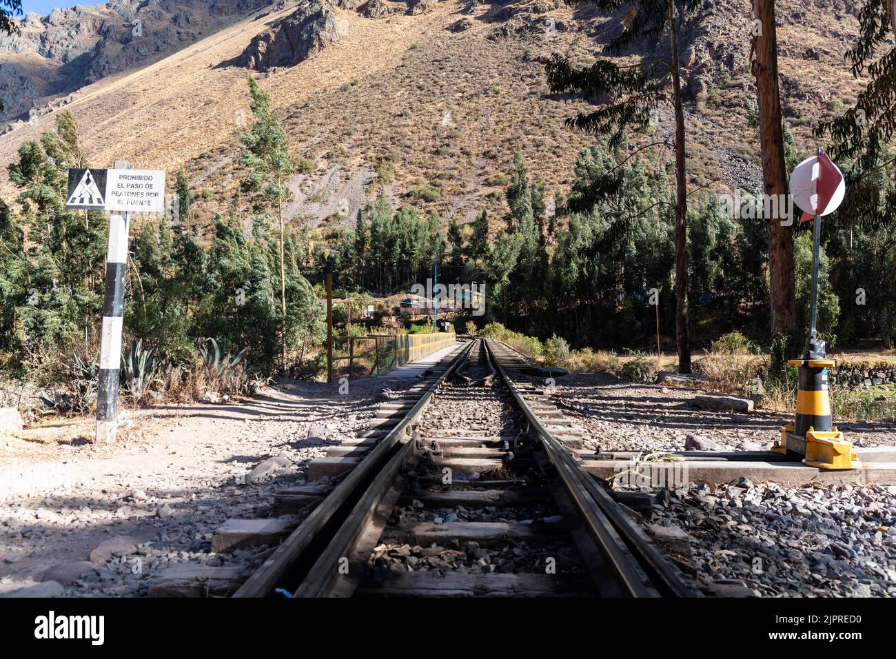 Railway bridge, Cusco-Machu Picchu line, near Ancopacha, Peru Stock ...