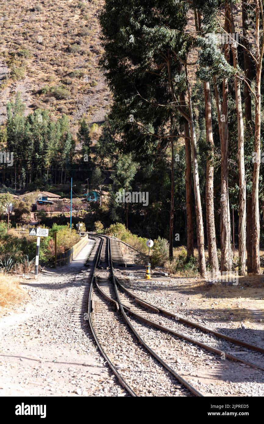 Railway bridge, Cusco-Machu Picchu line, near Ancopacha, Peru Stock ...