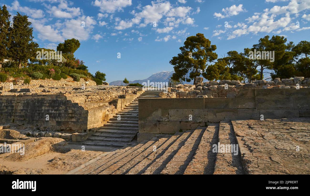 Grand Staircases, Morning Light, Blue Sky, White Clouds, Trees, Minoan ...