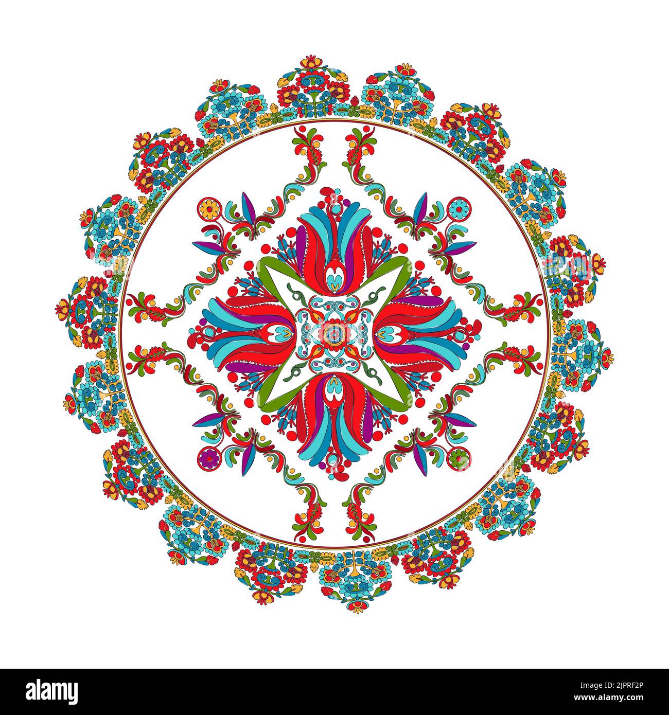 Folk art style illustration Cut Out Stock Images & Pictures - Alamy