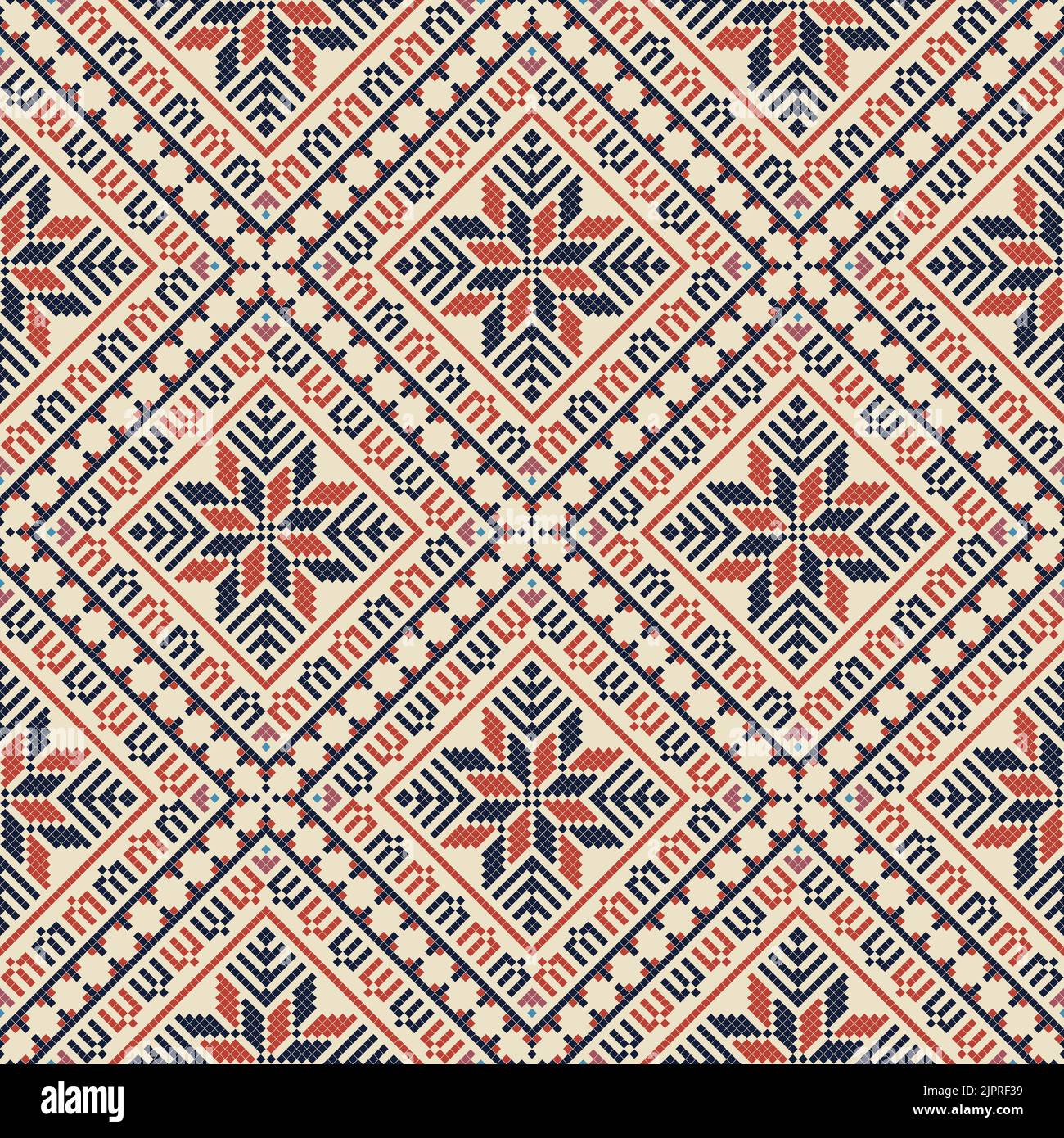 Seamless pattern design with traditional Palestinian embroidery motif ...