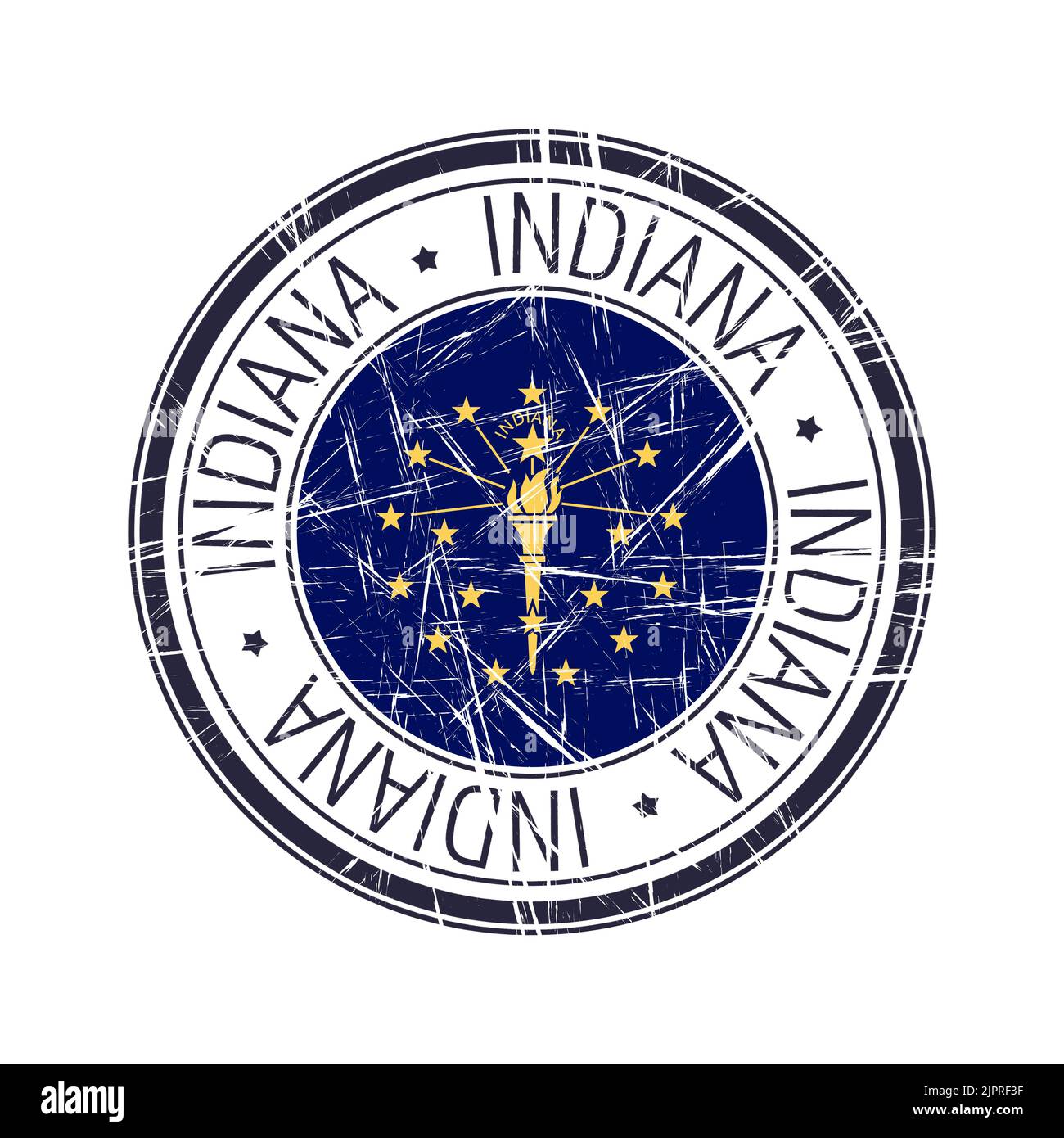 Great state of Indiana postal rubber stamp, vector object over white ...